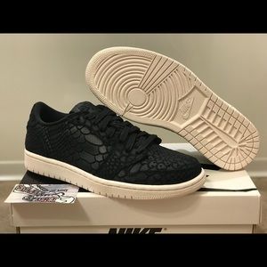 Jordan | Shoes | New Nike Air Jordan Low Leather Python Black | Poshmark